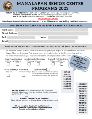 Fillable Online 2023 Activity Registration Form Fax Email Print - pdfFiller
