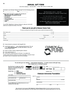 Fillable Online ANNUAL GIFT FORM Fax Email Print - pdfFiller