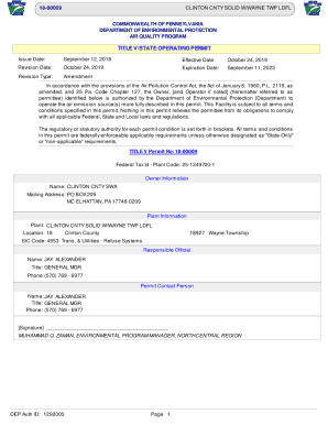 Fillable Online files dep state pa Bureau of Air Quality - PA DEP Fax ...
