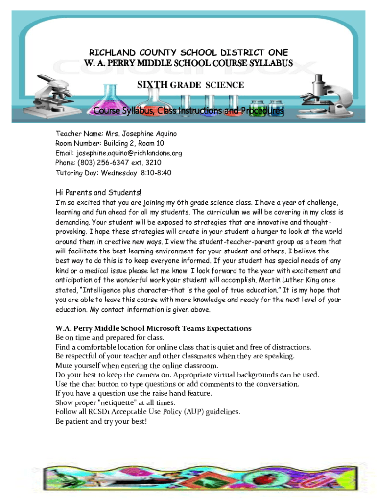 Fillable Online sixth grade science Fax Email Print - pdfFiller