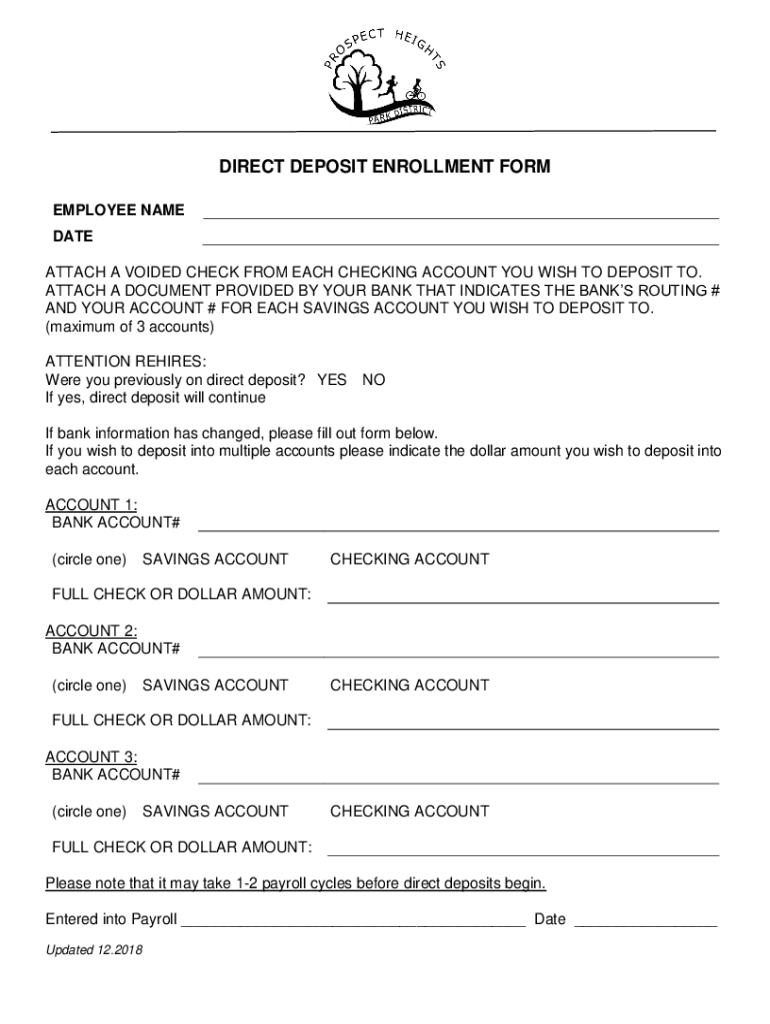 Fillable Online ATTACH A VOIDED CHECK FROM EACH CHECKING ACCOUNT YOU ...