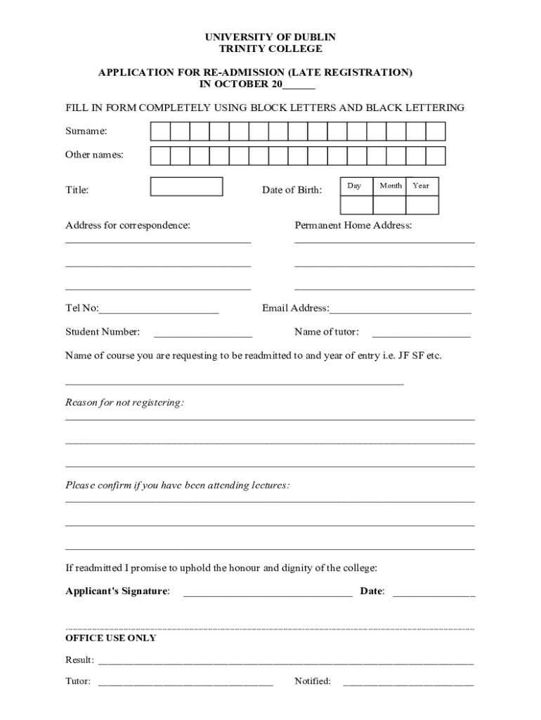 Fillable Online Readmission-form.pdf Fax Email Print - pdfFiller