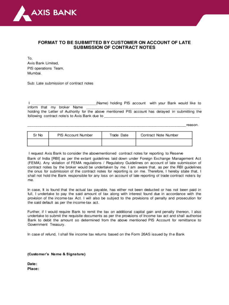 Fillable Online Axis Bank Letterhead - Fill Online, Printable, Fillable ...