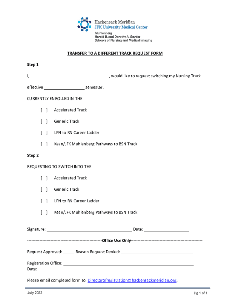 Fillable Online Track Transfer Request Form Fax Email Print - pdfFiller