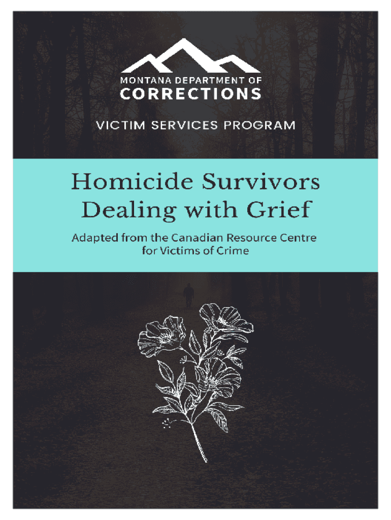 Fillable Online cor mt Victim Services Co-Homicide Survivor Booklet Fax ...