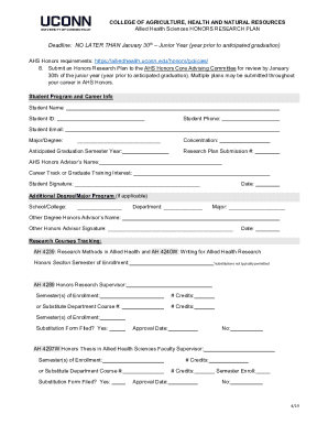 Fillable Online alliedhealth uconn CASNR Honors Forms and DeadlinesNebraska Fax Email Print ...