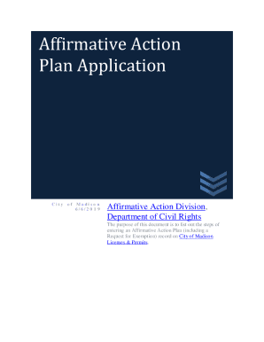 Fillable Online Affirmative Action Plan for City of Madison Vendors and ...