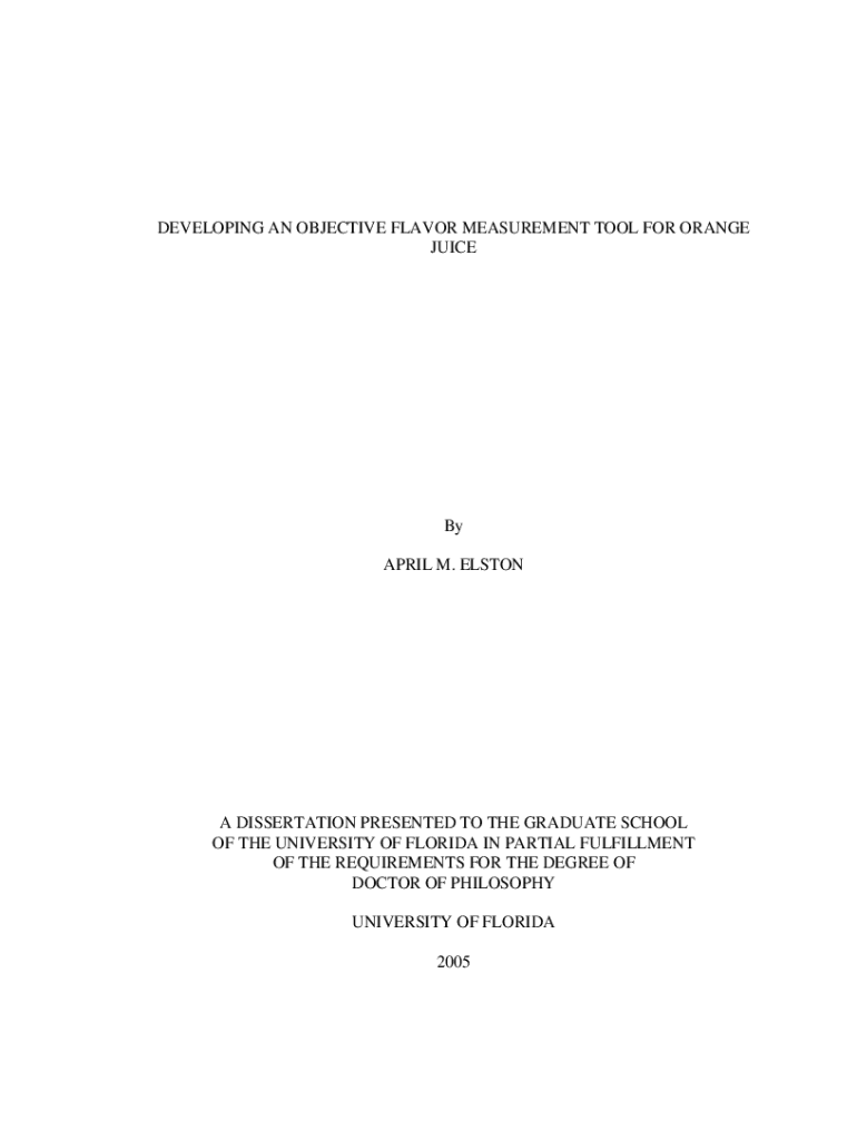 Fillable Online ufdcimages uflib ufl DEVELOPING AN OBJECTIVE FLAVOR ...