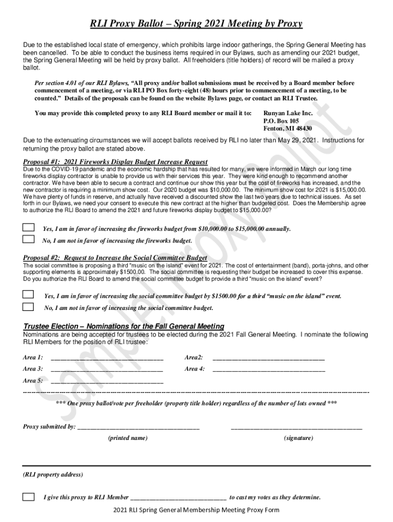 Fillable Online RLI Corporation 2021 Proxy Statement Fax Email Print - pdfFiller