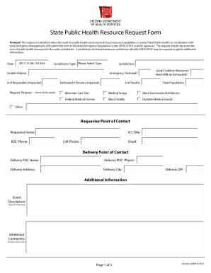 Fillable Online State Public Health Resource Request Form Fax Email ...