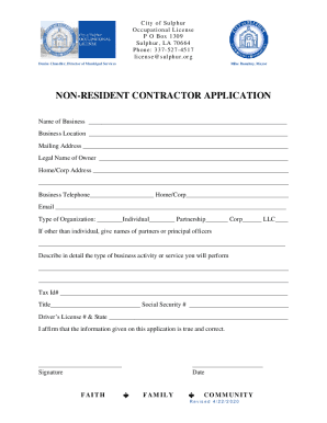 Fillable Online CONTRACTOR APPLICATION Fax Email Print - pdfFiller