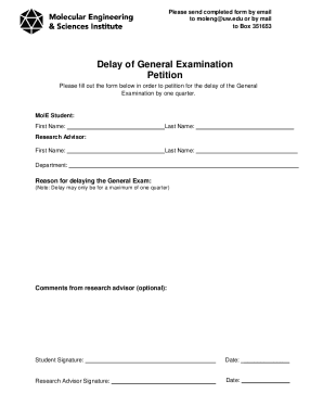 Fillable Online Delay of General Examination Petition Fax Email Print ...