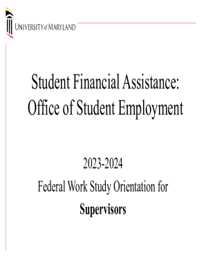 Fillable Online Student Financial Assistance and Education Federal Work ...