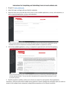 Fillable Online Instructions for Completing and Submitting Forms in teach. ... Fax Email Print ...