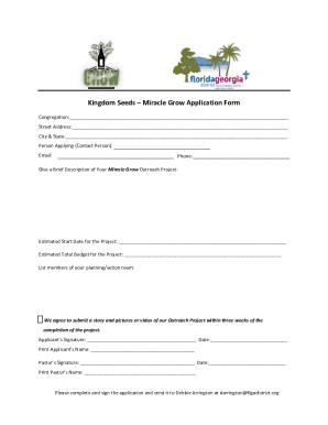 Fillable Online Kingdom SeedsMiracle Grow Application Form Fax Email ...