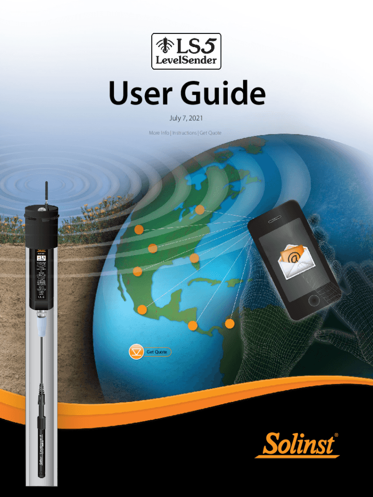 Fillable Online Solinst LevelSender 5 User Guide. Solinst 9500 LevelSender 5 Telemetry System ...