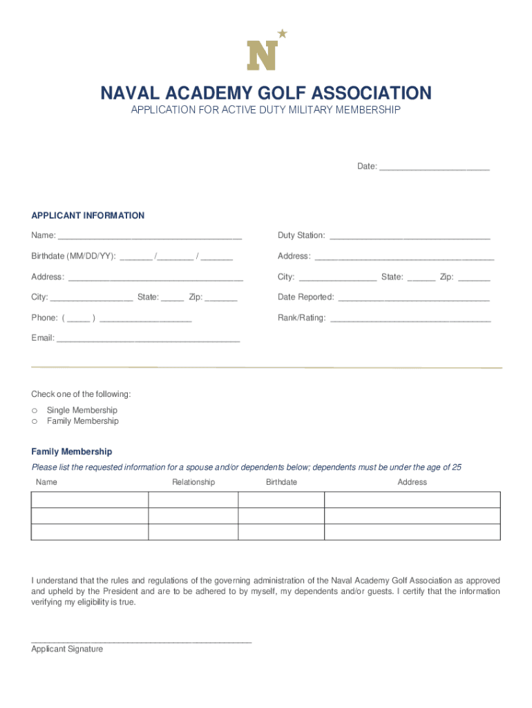 Fillable Online Active Duty and Reserve Applicants :: Admissions ...