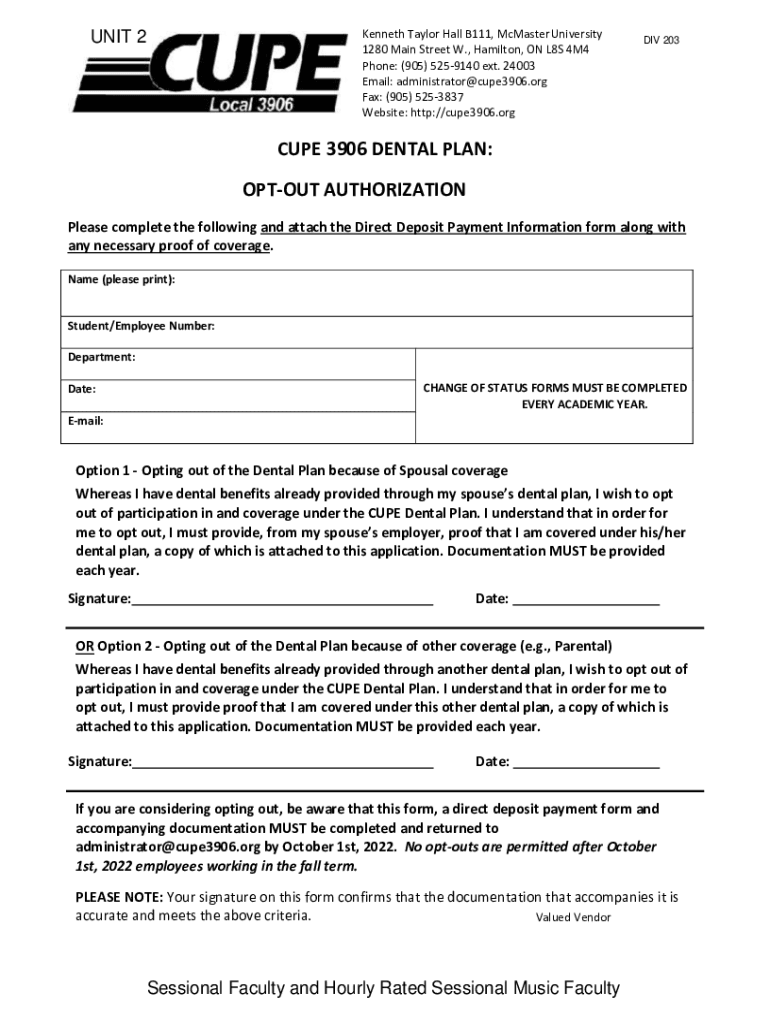 Fillable Online Kenneth Taylor Hall - McMaster's Facility Services Fax ...