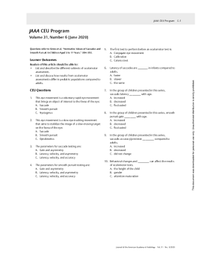 Fillable Online The Performance of Saccade Tasks Correlates with ...