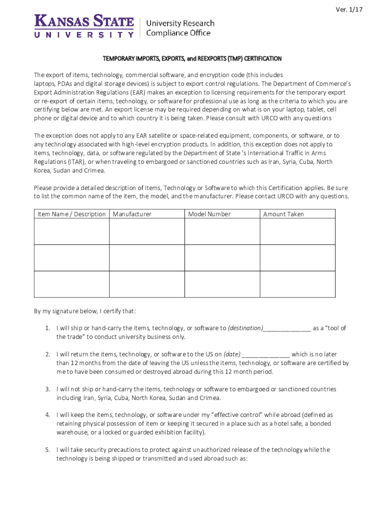 Fillable Online May I use License Exception Temporary Imports, Exports ... Fax Email Print ...