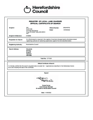 Fillable Online Land Charges - National Land and Information Service ...