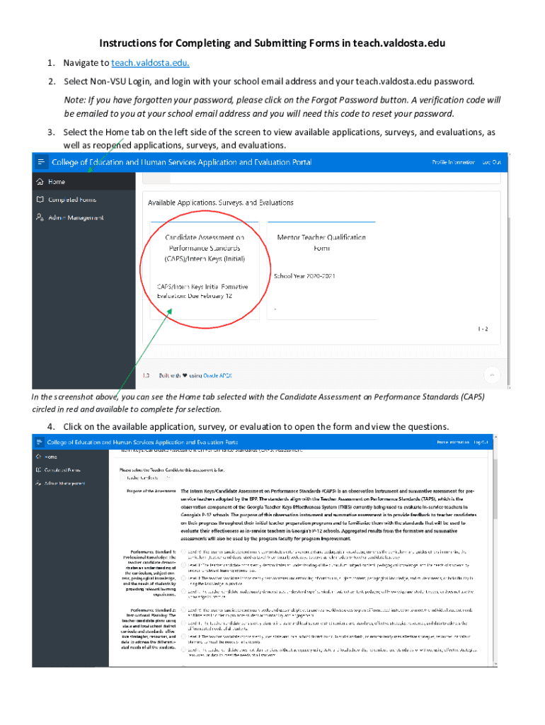 Fillable Online Instructions for Reviewing Completed Forms in teach ...