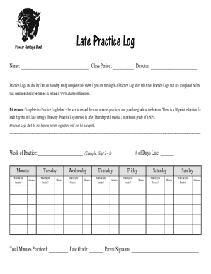 Fillable Online Music Practice Log, Sheet, Chart Schedule Fax Email ...
