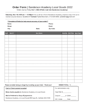 Fillable Online LG Order Form 2022 Fax Email Print - pdfFiller