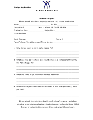 Fillable Online Pledge Application Fax Email Print - pdfFiller