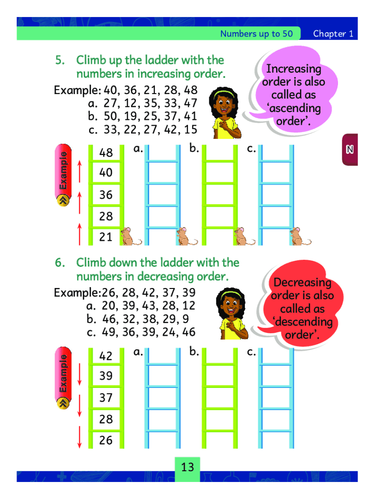 Fillable Online A Write The Numbers From 0 To 20 In Increasing Order 