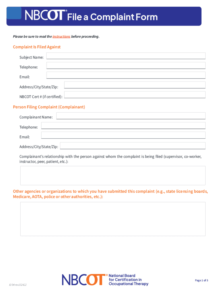 Fillable Online File a Complaint Form Fax Email Print - pdfFiller