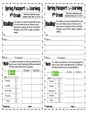 Fillable Online www-mes stjohns k12 fl Spring Passport to Learning 4th ...