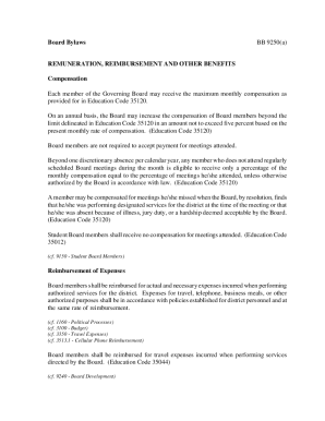 Fillable Online Remuneration Each member of the Governing Board may ...