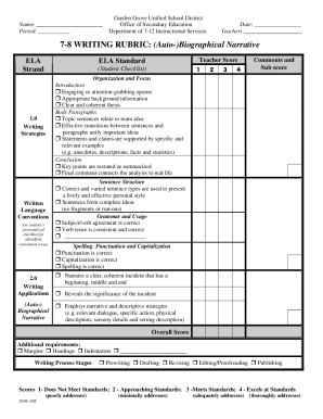 Fillable Online 7-12 Student Writing Sample Anchor Paper Fax Email ...