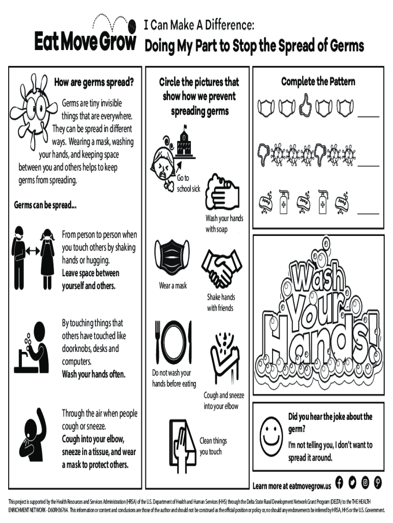 Fillable Online Germs Activity Sheet 1 Fax Email Print - pdfFiller
