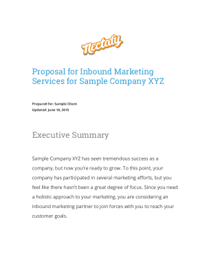 Fillable Online Inbound Marketing Proposal Template - Get Free Sample ...