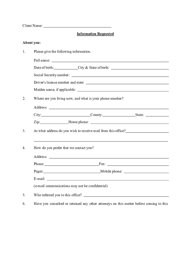 Fillable Online Haque Law Client Questionnaire - Pharmacy Buy or Sell ...