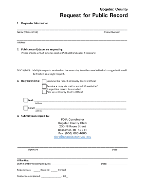 Fillable Online JUS 8851, Public Records Request Form Fax Email Print ...