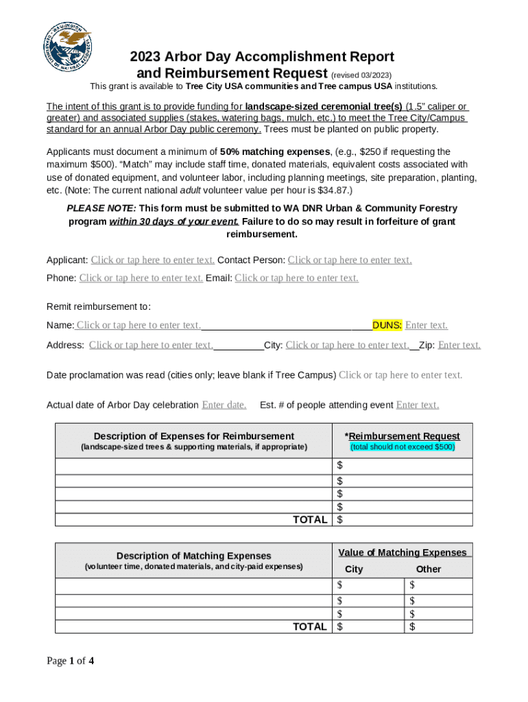 Reimbursement - WA - DNR Doc Template | pdfFiller