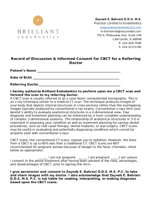 Record of Discussion & Ined Consent for CBCT for a ... Doc Template ...