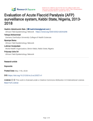 Fillable Online Evaluation of Acute Flaccid Paralysis (AFP ...