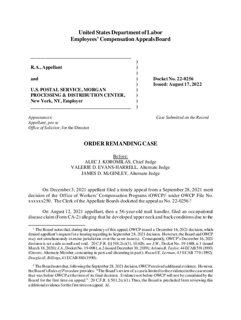 Fillable Online 14-0037: C.H. and U.S. POSTAL SERVICE, MORGAN PRO... Fax Email Print - pdfFiller