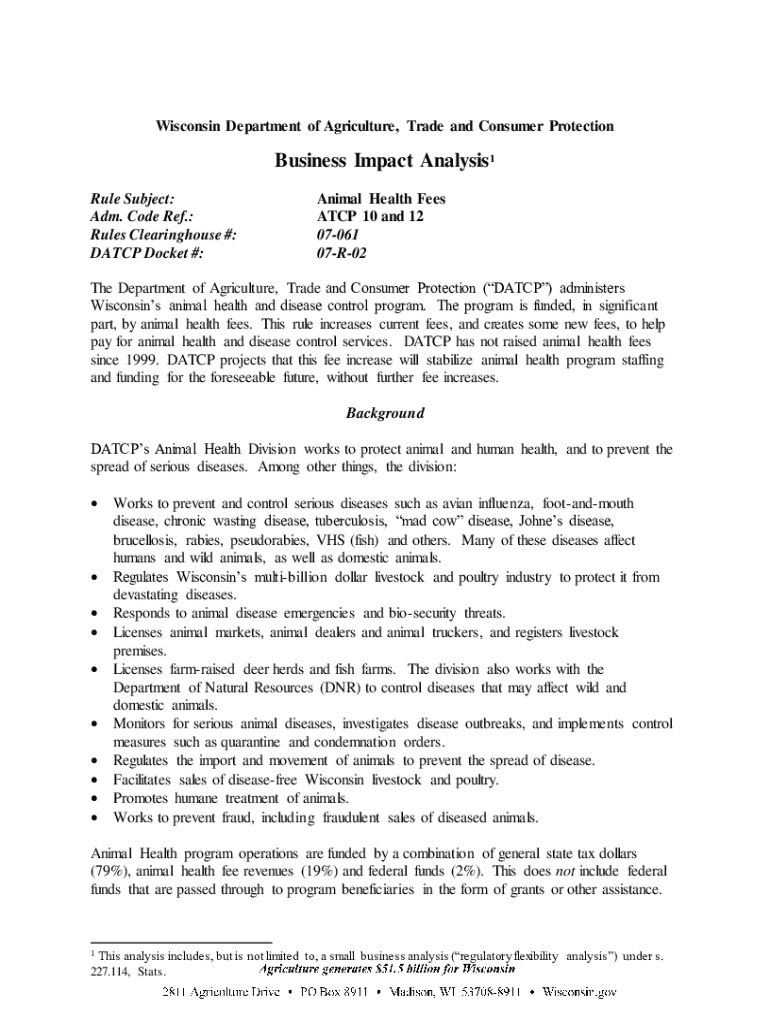 Fillable Online docs legis wisconsin Wisconsin Administrative Code ...