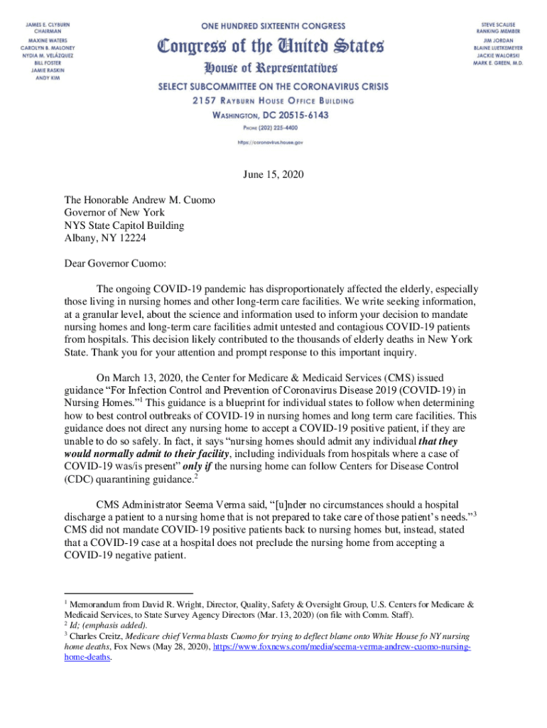 Fillable Online oversight house Letter to Governor Cuomo and Chief ...