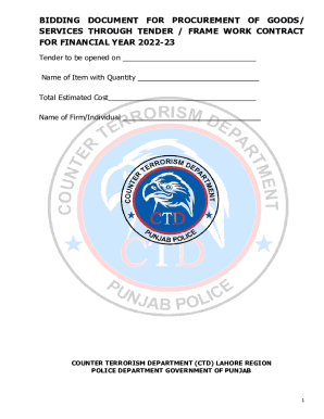 Fillable Online BIDDING DOCUMENT FOR PROCUREMENT OF GOODS/ Fax Email ...