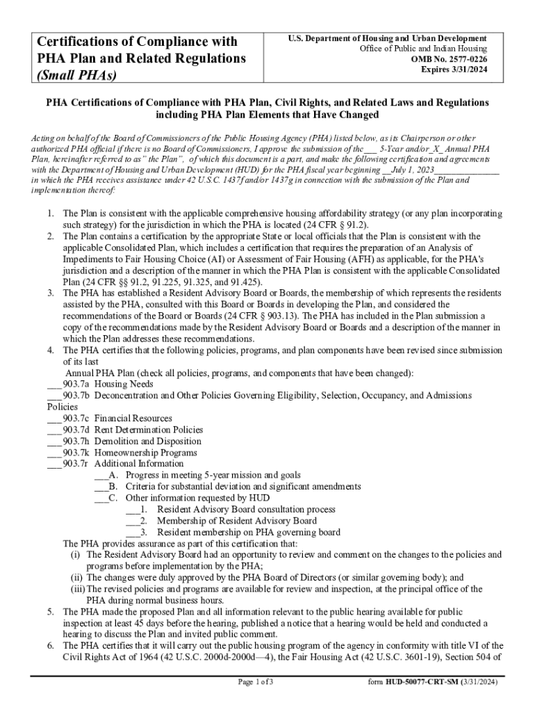 Fillable Online PHA Plan and Related Regulations Fax Email Print ...