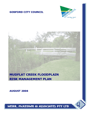 Fillable Online Floodplain Risk Management PlansCentral Coast Council ...
