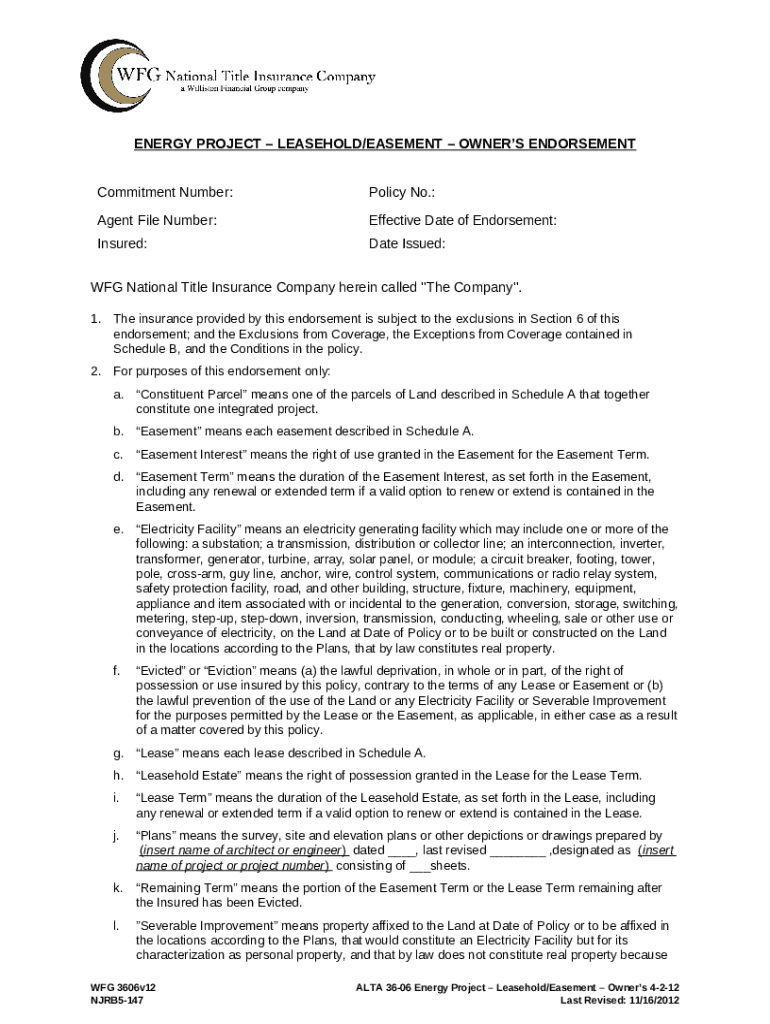 Endorsement s for Owner and Loan Policies Feb 1 ... Doc Template ...