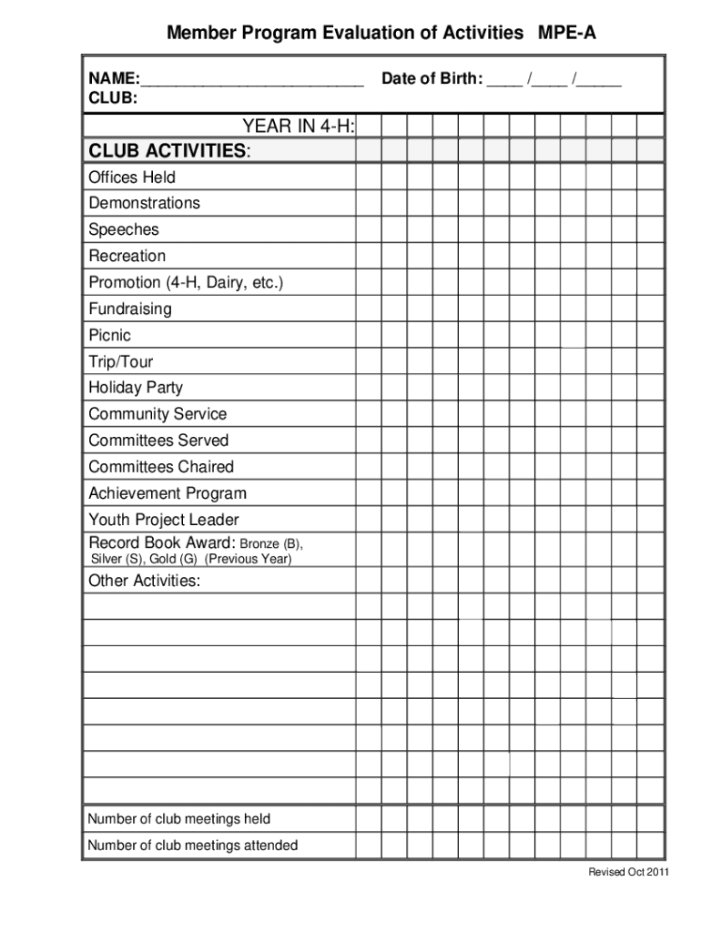 Fillable Online 4-H Demonstration Worksheet Fax Email Print - pdfFiller