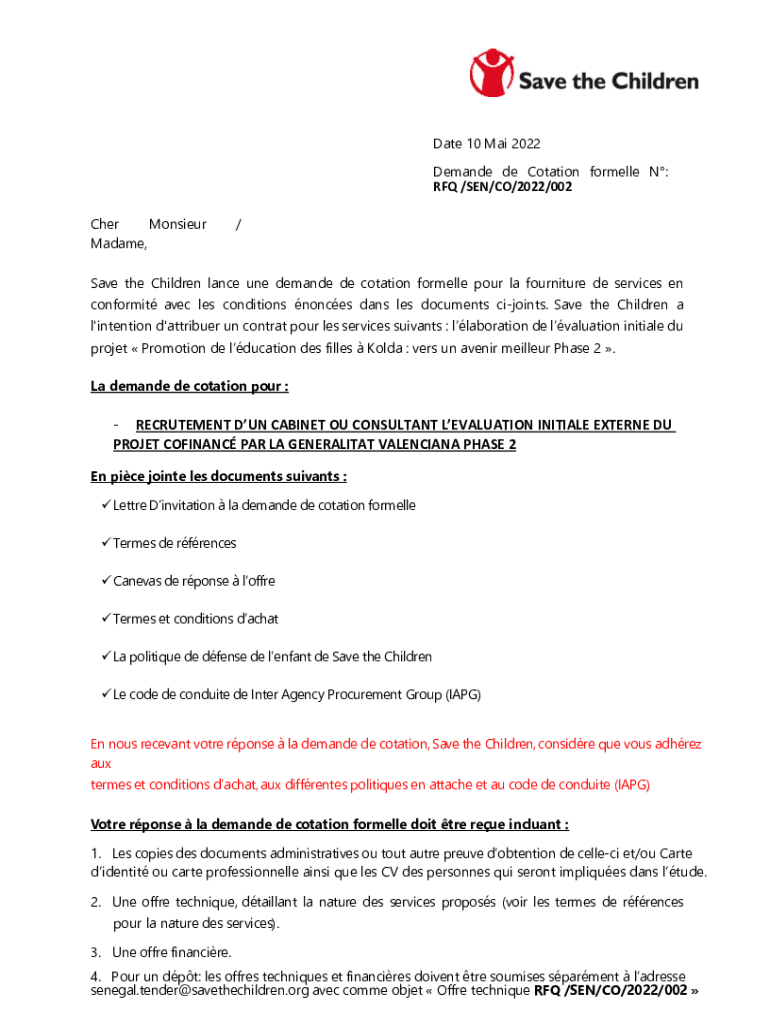 Remplissable En Ligne Demande de Cotation formelle Fax Email Imprimer - pdfFiller